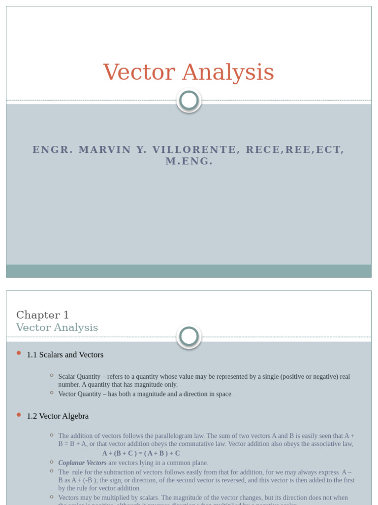 Engineering Electromagnetics Chapter 1version2 | PDF | Euclidean Vector | Scalar (Mathematics)