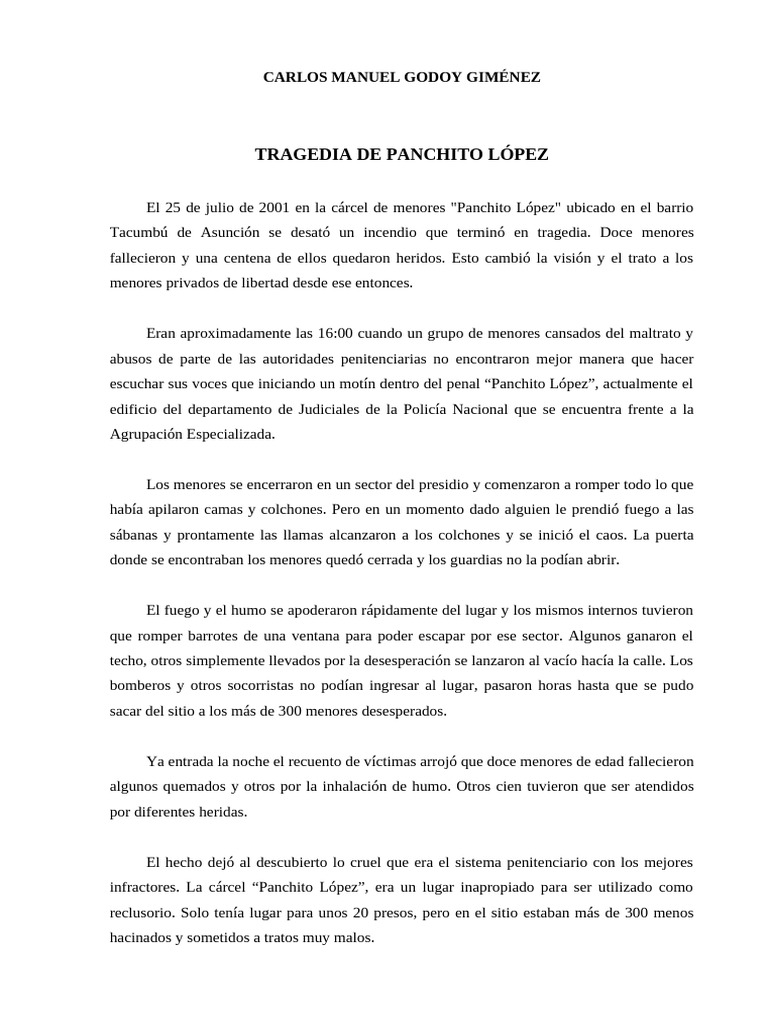 PANCHITO LÓPEZ DE CARLITOS | PDF | Prisión
