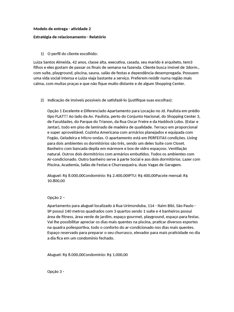 Modelo Relatório Atividade2 | PDF