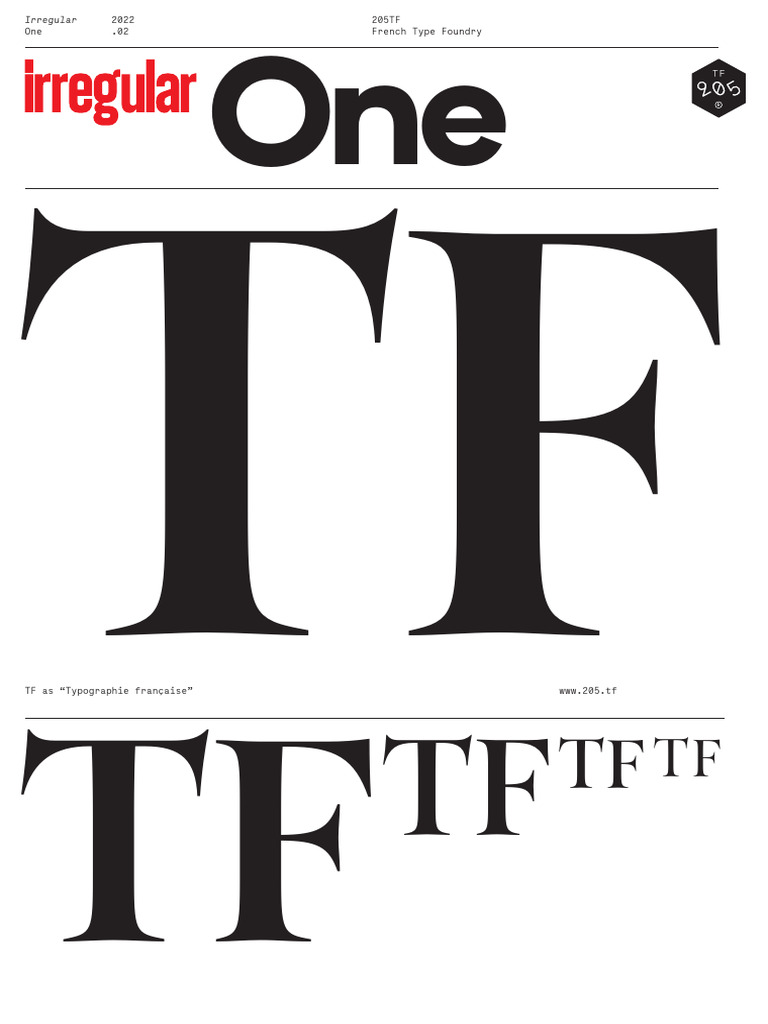 205TF Irregular One | PDF | Typography | Typefaces