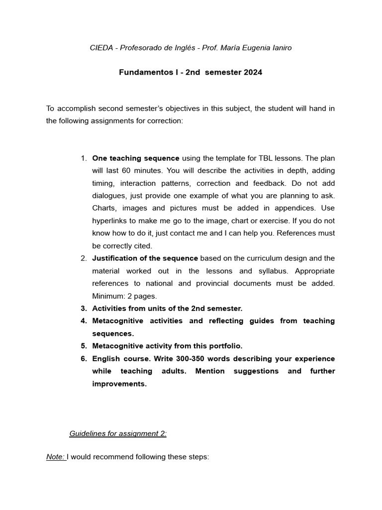 Fundamentos I - 2nd Semester 2024 | PDF | Cognitive Science | Education ...