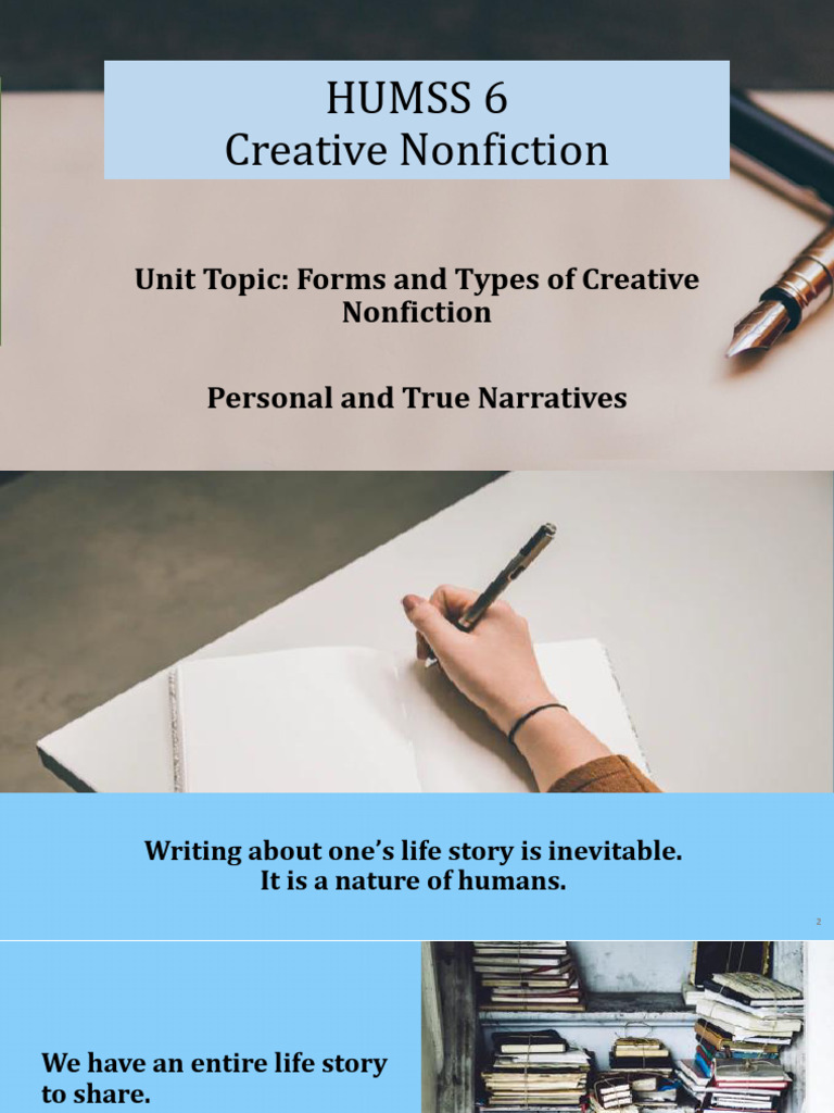 HUMSS 6 - Creative Nonfiction - 0 | PDF | Narrative | Creative Nonfiction