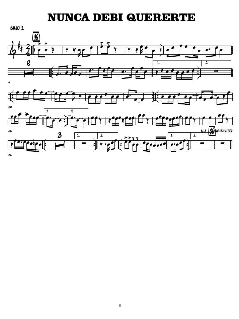 Caporal Nunca Debi Quererte Bajo 1 | PDF