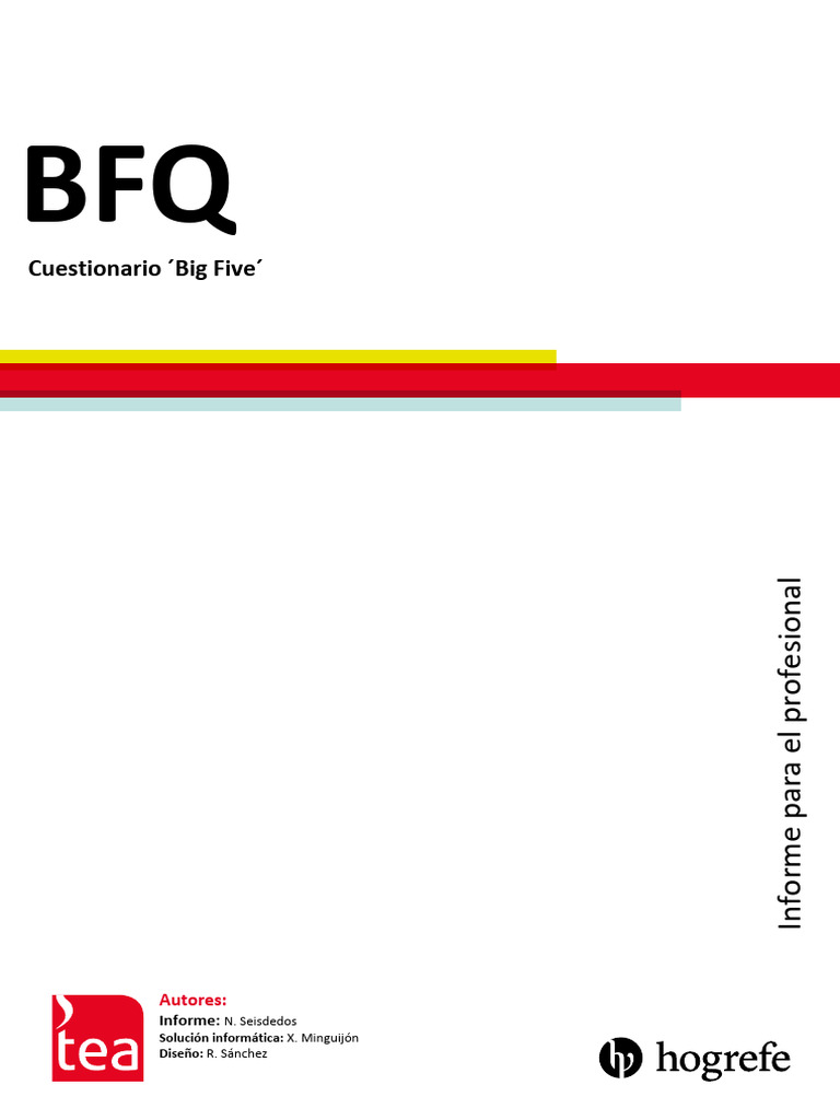 Informe para El Profesional BFQ 016 | PDF | Sicología | Ciencias del comportamiento