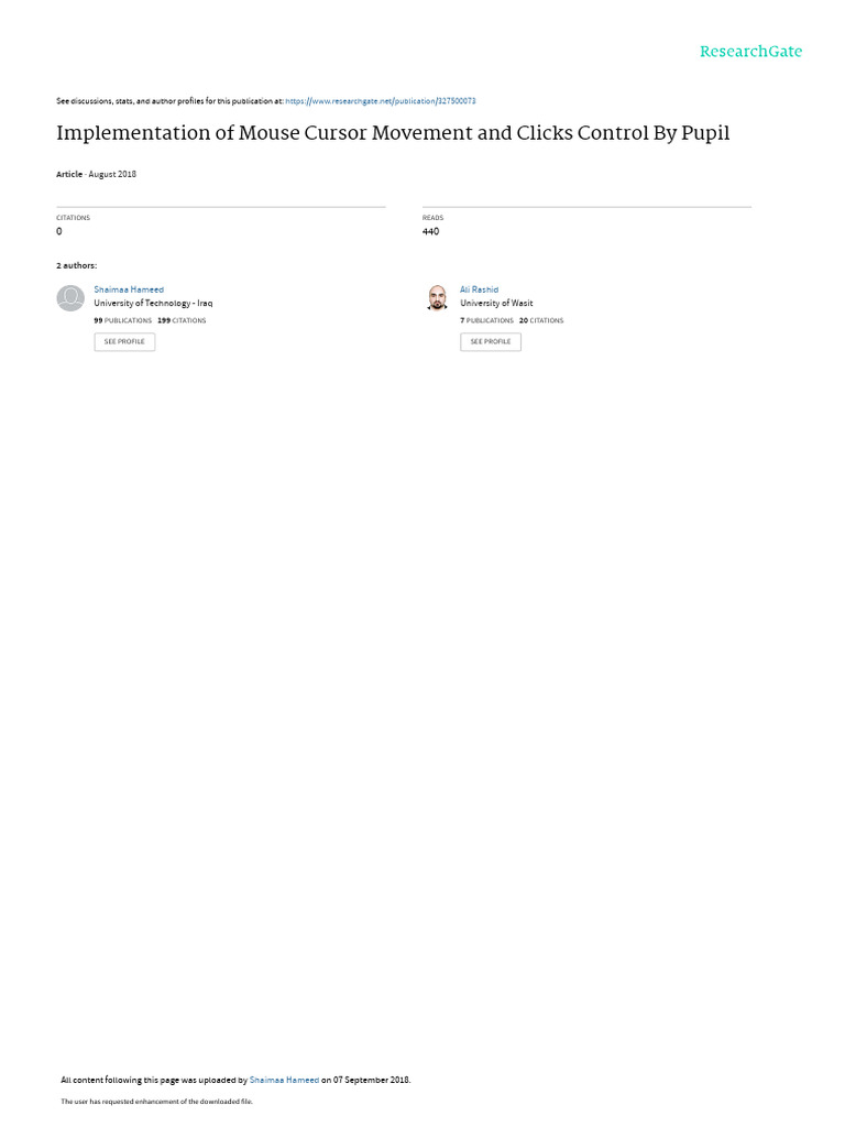 Eye-Controlled Mouse Interface | PDF