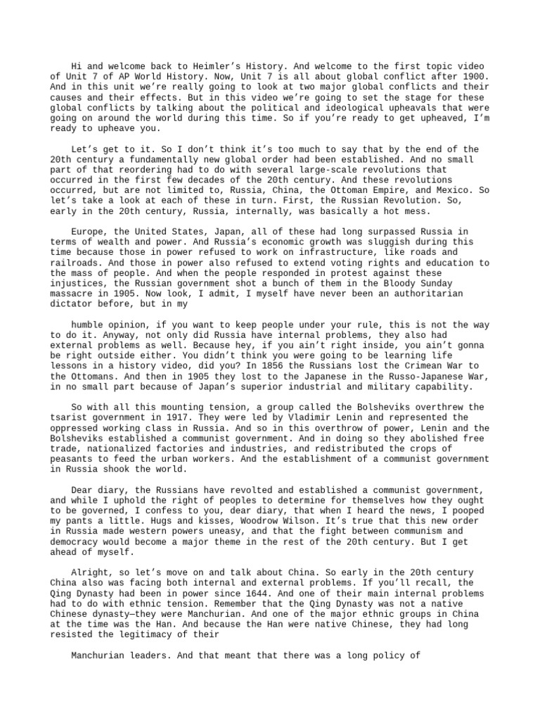 NoteGPT - POWER Shifts After 1900 (AP World History) Unit 7 Topic 1 (7. ...