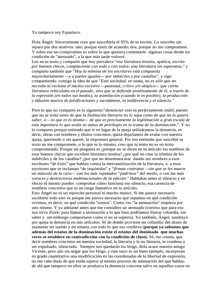 Yo Tampoco Soy Espartaco | PDF
