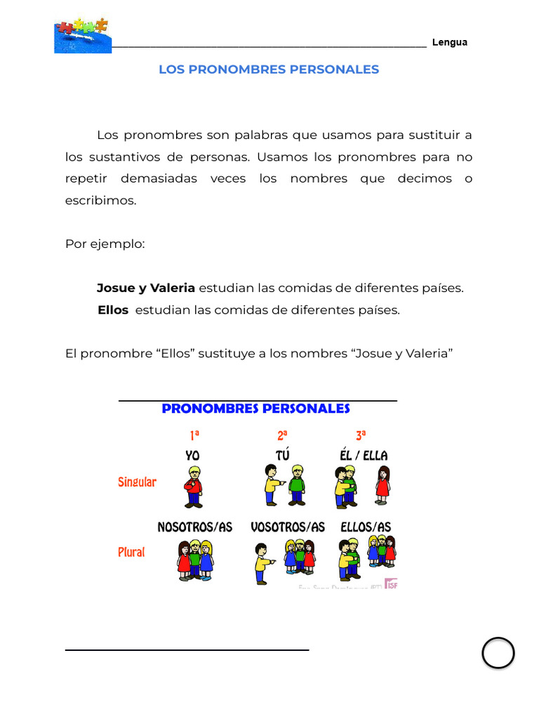 Pronombres Personales | PDF | Pronombre | Morfología Lingüística