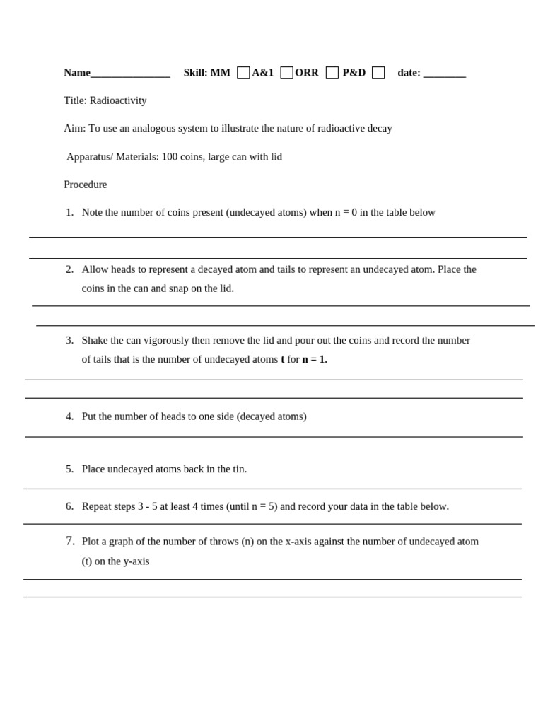 Radioactivity Phy Lab | PDF