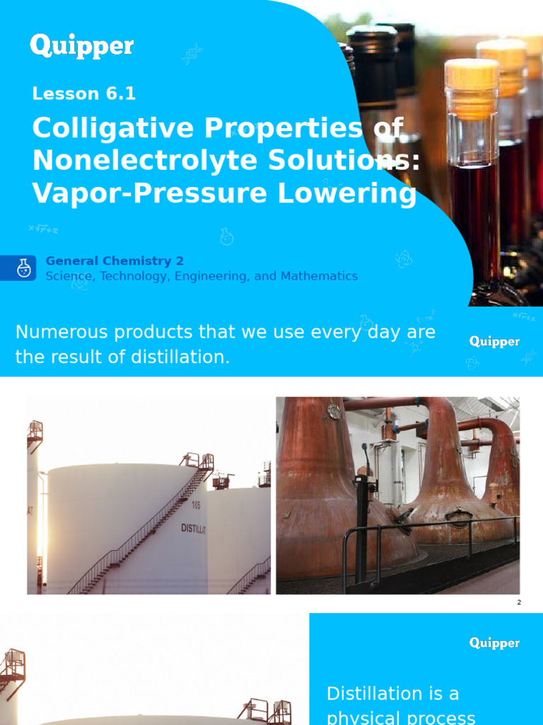 Q2 L1.1 Vapor Pressure Lowering | PDF | Vapor | Quantity