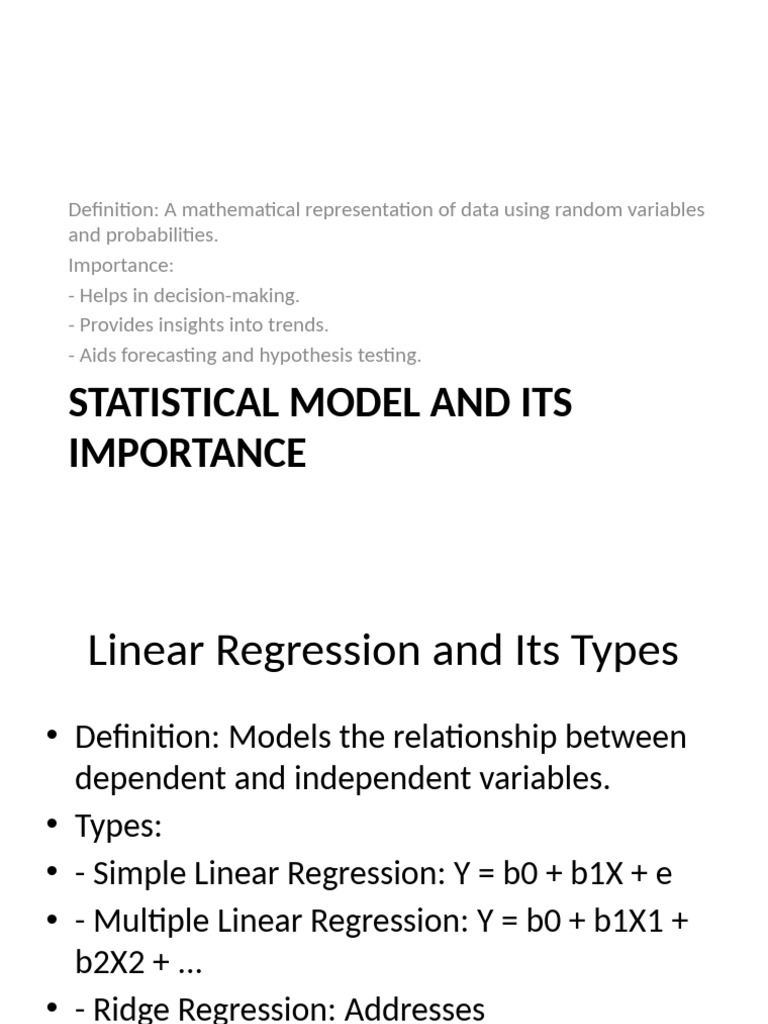 Understanding Statistical Modeling Types | PDF | Statistics ...