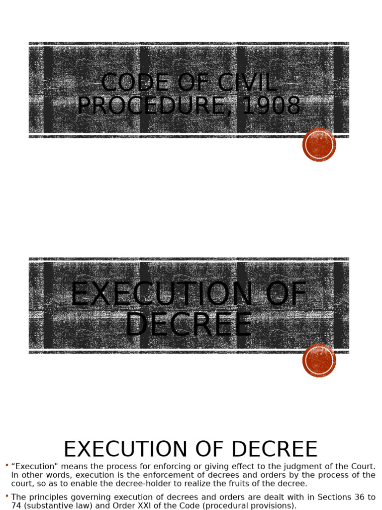 12 - Execution of Decree | PDF | Judgment (Law) | Detention (Imprisonment)