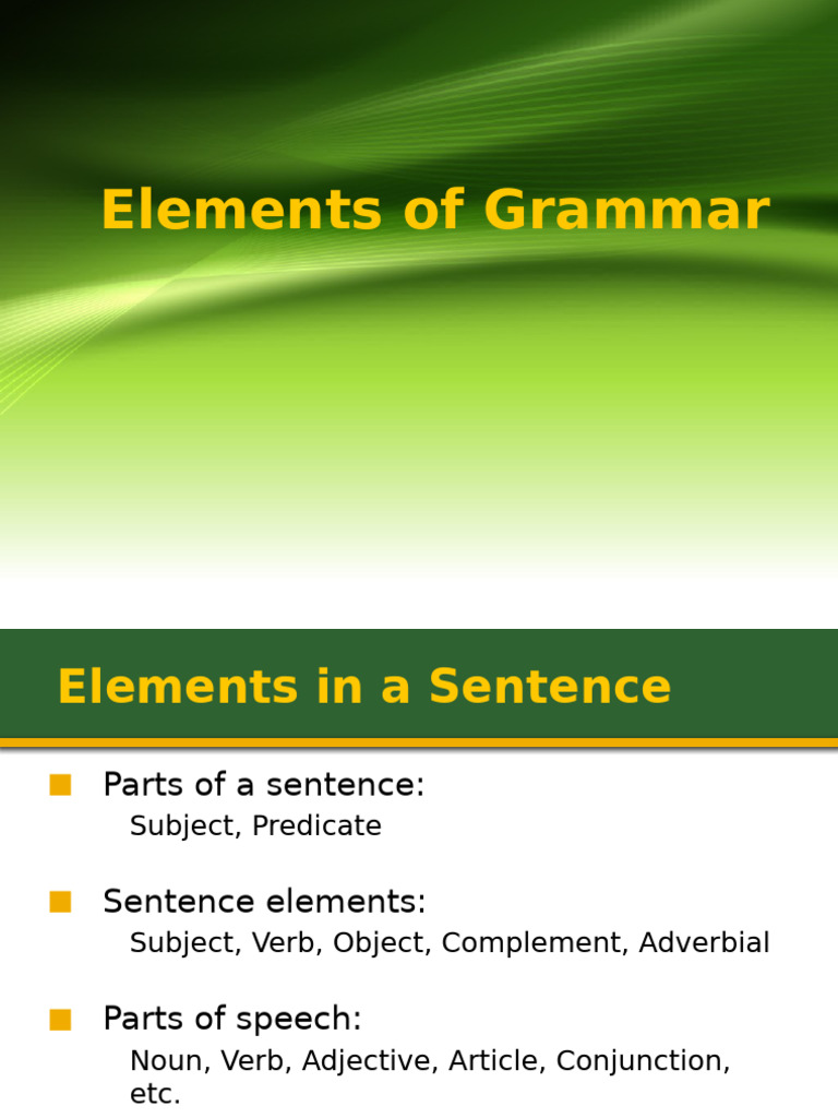Understanding Sentence Structure and Grammar | PDF | Predicate (Grammar ...