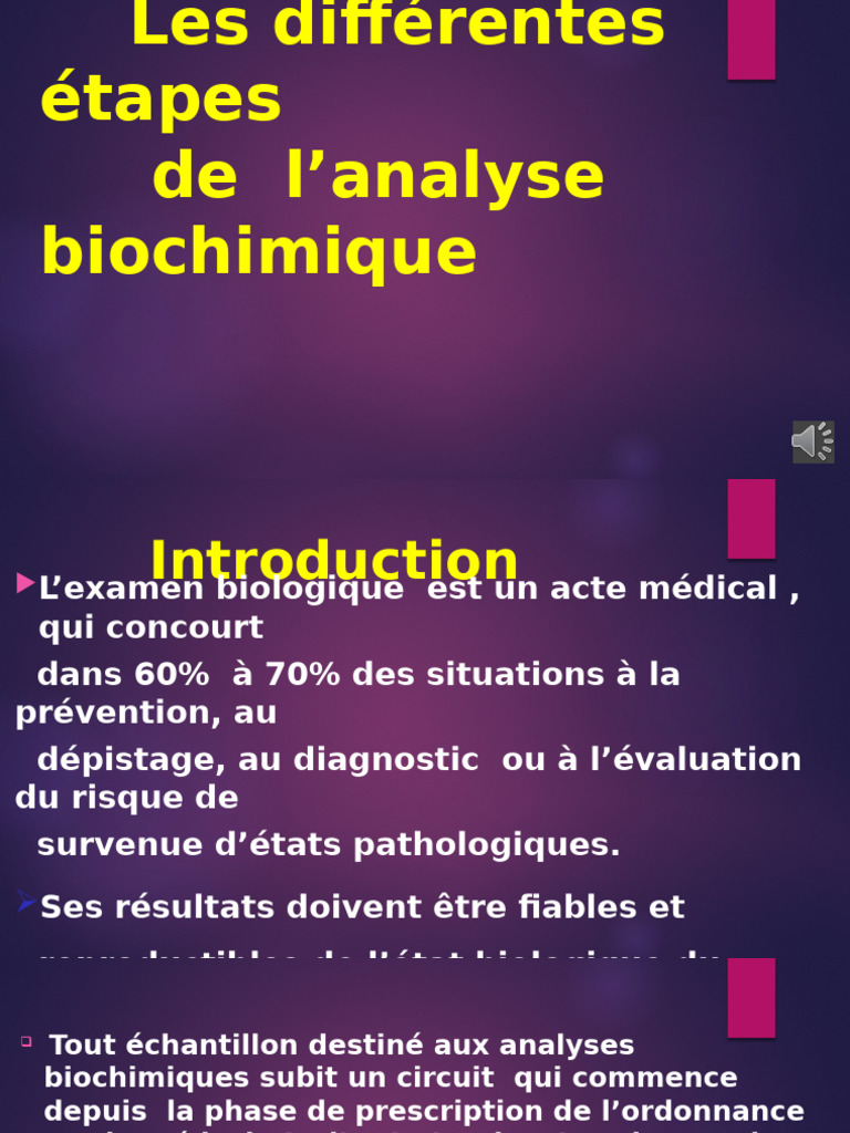 Étapes de l'Analyse Biochimique | PDF | Sang | Chimie analytique