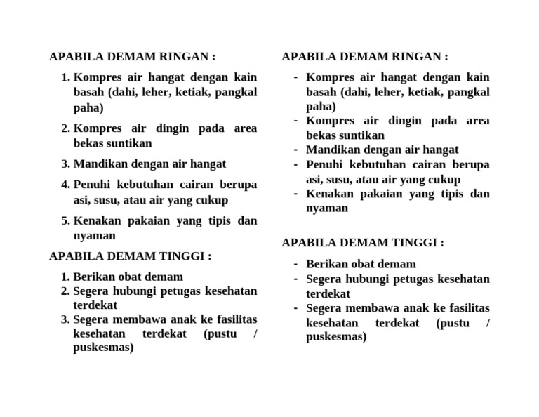 Cara Mengatasi Demam pada Anak | PDF