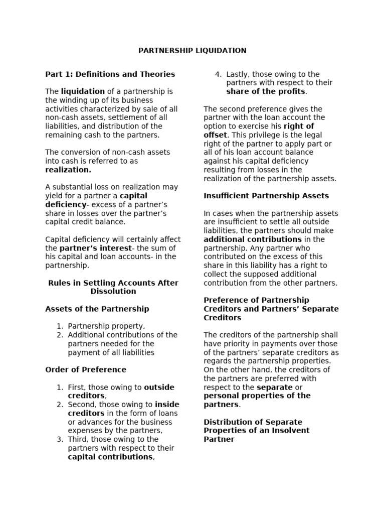 Partnership Liquidation RMQ | PDF | Balance Sheet | Partnership