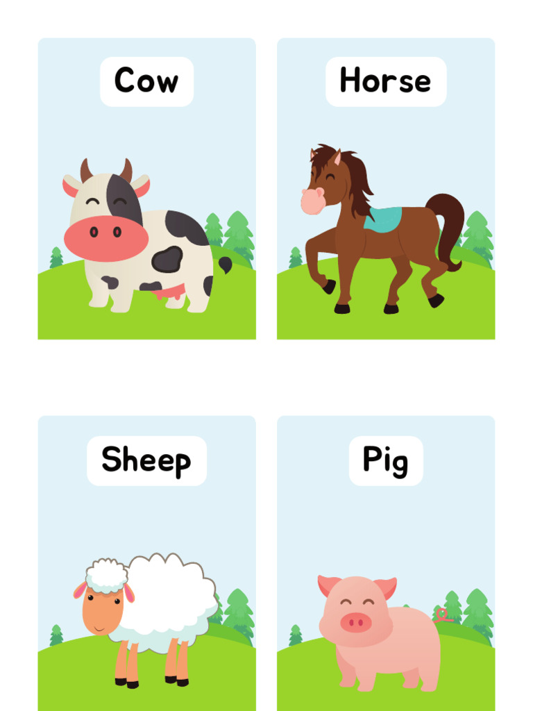 Farm Animals Flashcards PDF | PDF