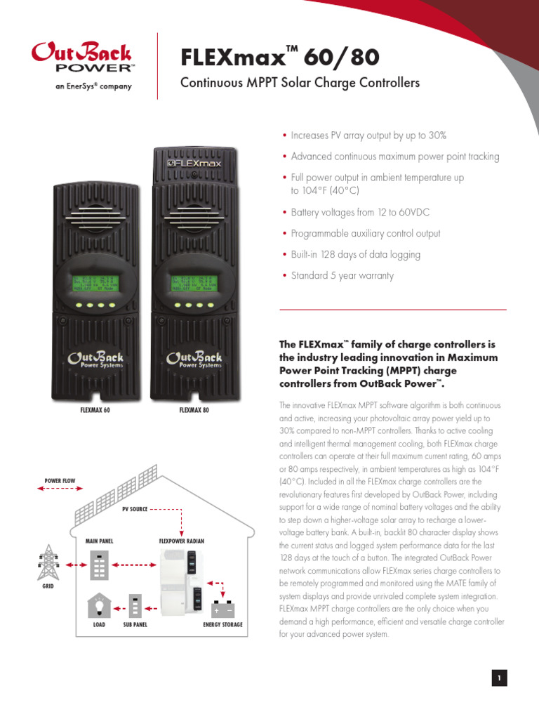 Outback Controller FLEXmax™ 60 80 | PDF | Photovoltaic System ...