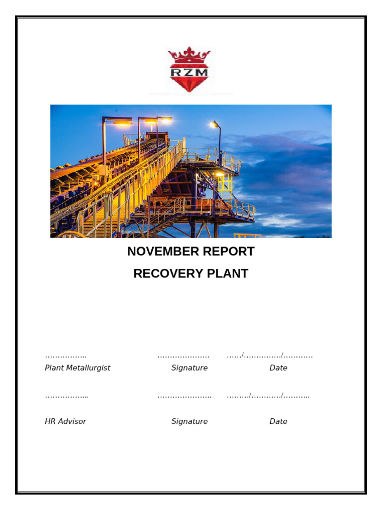 November Recovery Plant Report | PDF