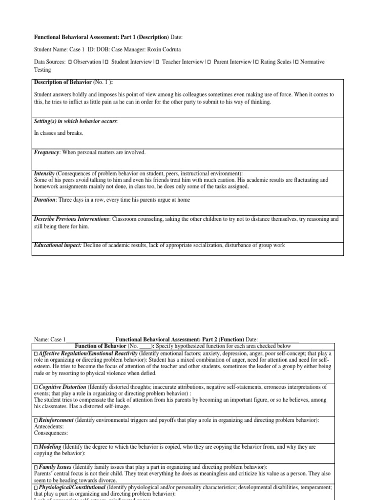 Functional Behavioral Assessment | Self Esteem | Behavior