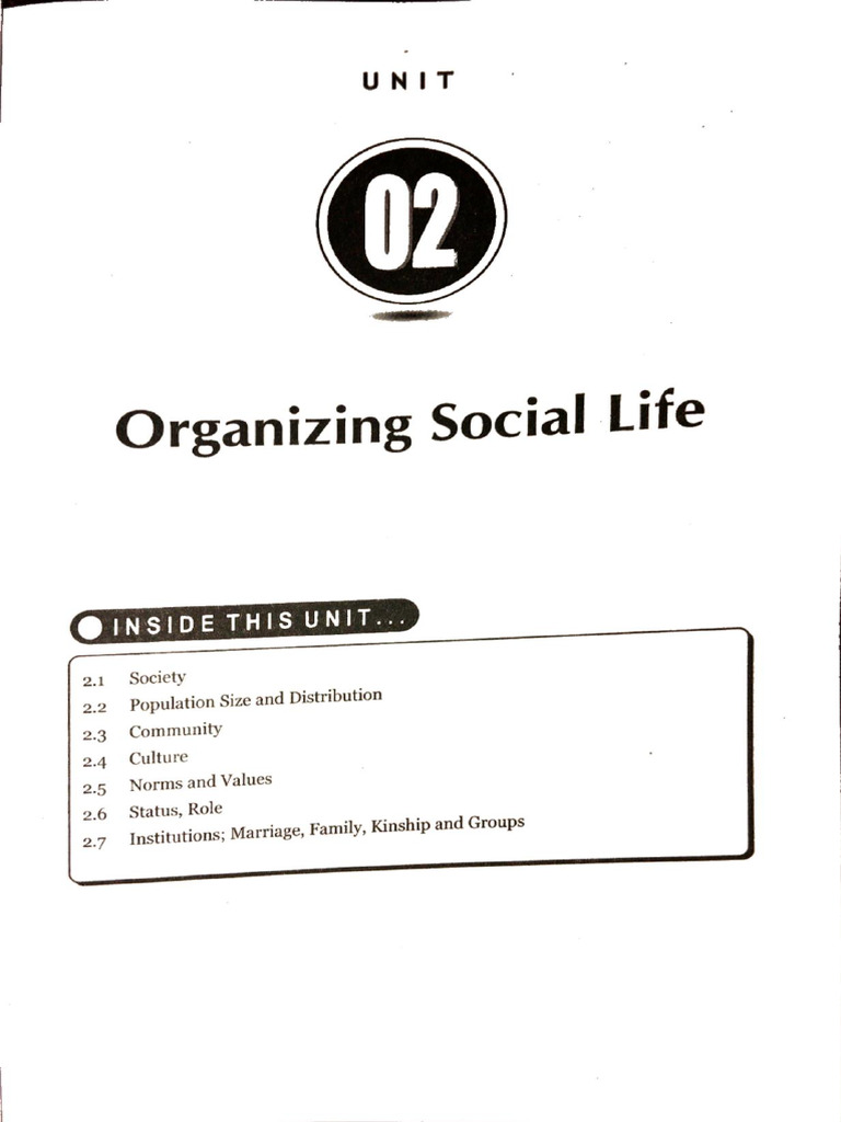 Unit 2 Organising Social Life | PDF