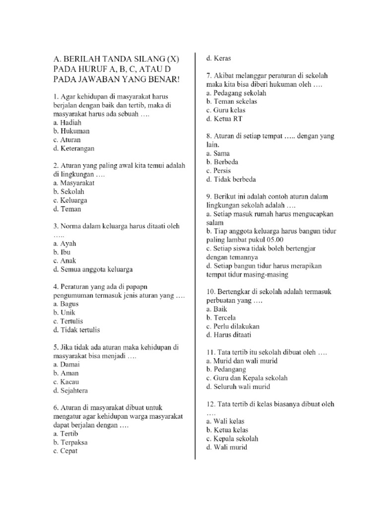 Soal PKN 2 Kenzie | PDF