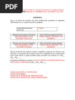 MODELO CERTIFICADO DE ACCIONES | PDF