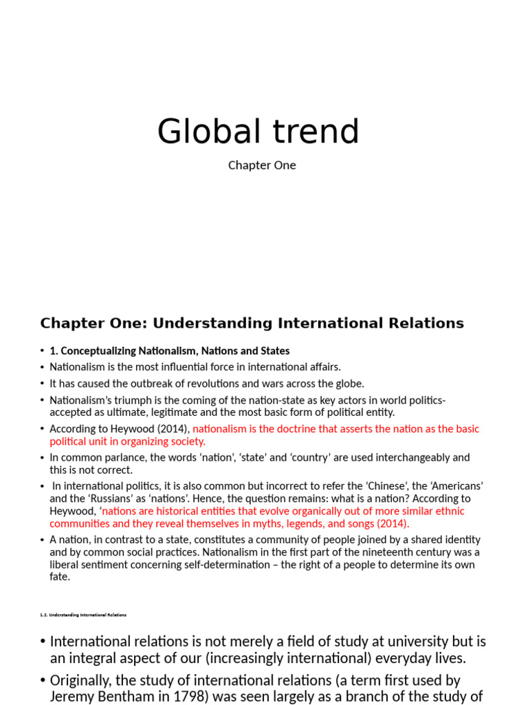 For Global Trend Chapter One | PDF | Polarity (International Relations ...
