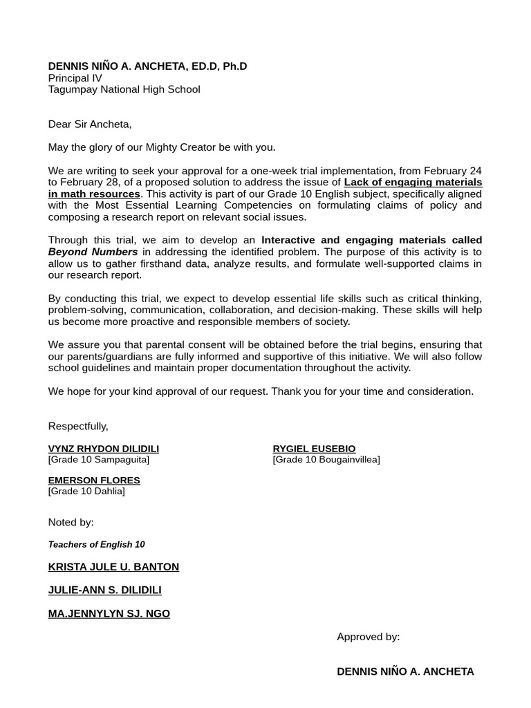 Group 3 Letter | PDF