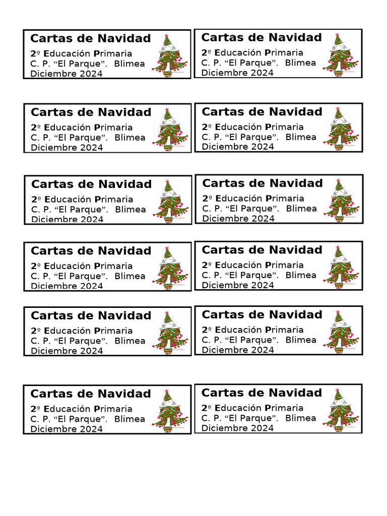 Cartas de Navidad para 2º Primaria | PDF