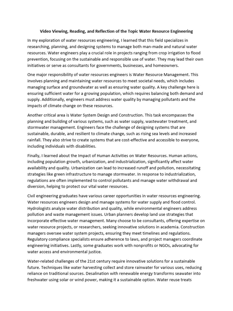 Topic 7 Water Resource Engineering (Gallo) | PDF | Water Resources | Water