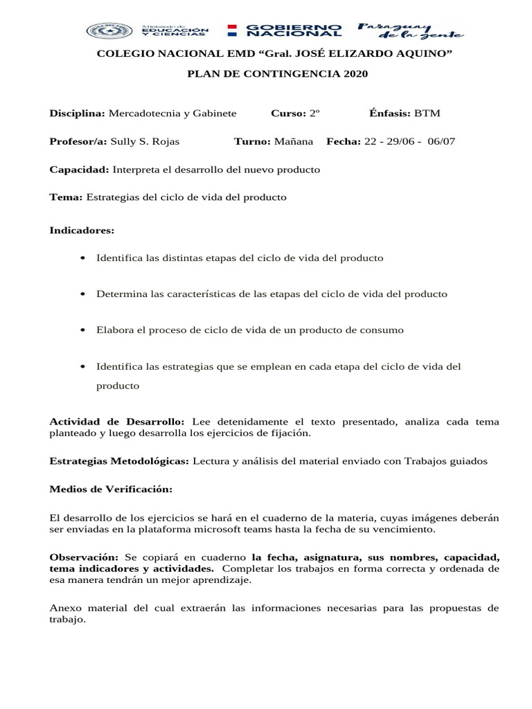2º BTM - Tarea 8 - Estrategias Del Ciclo de Vida de Los Productos | PDF ...