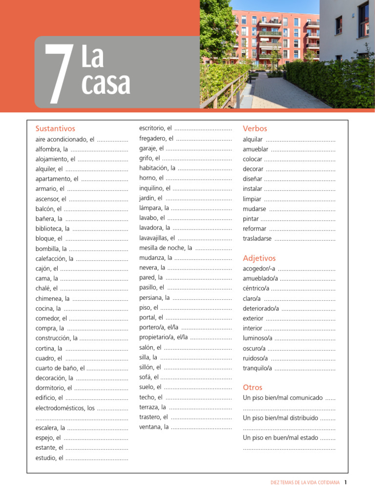 Vocabulario y diálogos sobre la casa | PDF | Dormitorio | Apartamento