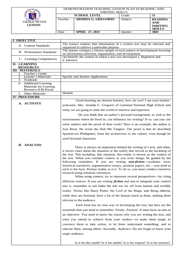 Demo Teaching DLP Armida Hypertext and Intertext | PDF | Intertextuality | World Wide Web