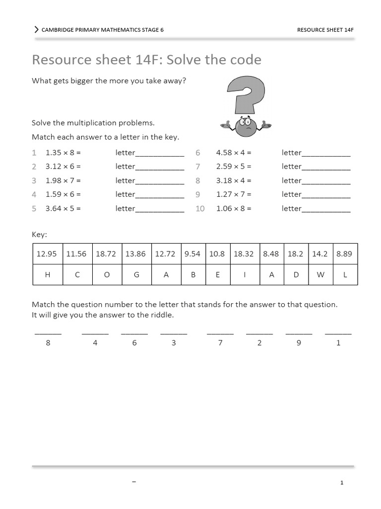 Prim Maths 6 2ed TR Resource 14f | PDF