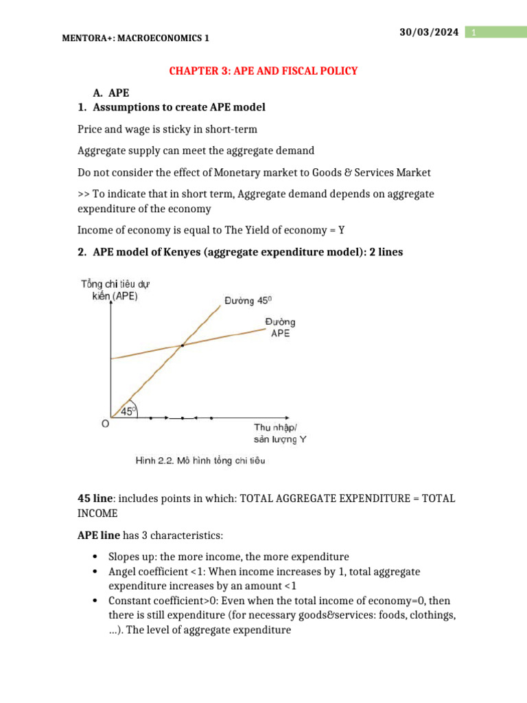 APE Model and Fiscal Policy Insights | PDF | Fiscal Policy | Deficit ...