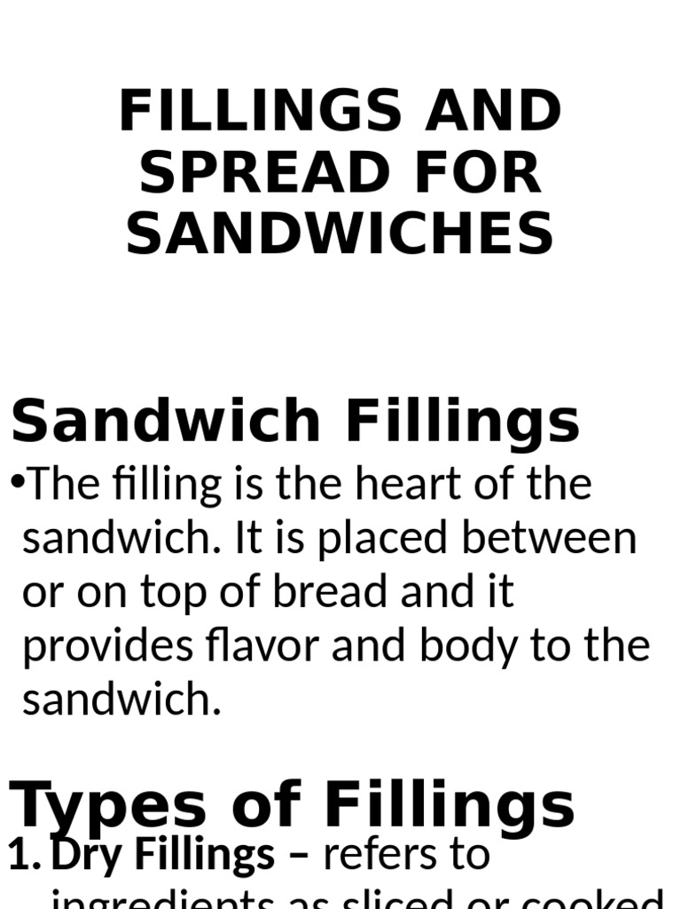 Essential Sandwich Fillings Guide | PDF | Sausage | Salad