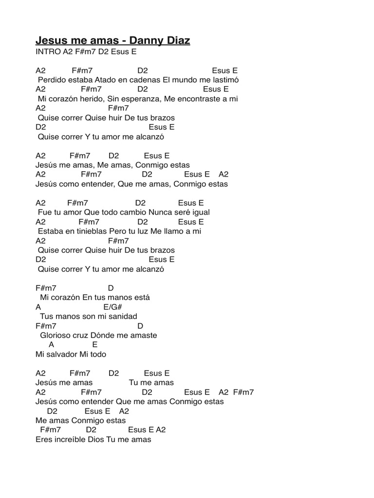 Jesus Me Amas - Danny Diaz | PDF