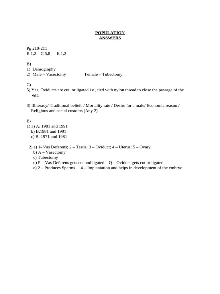 Chapter 15-Population - Answers | PDF