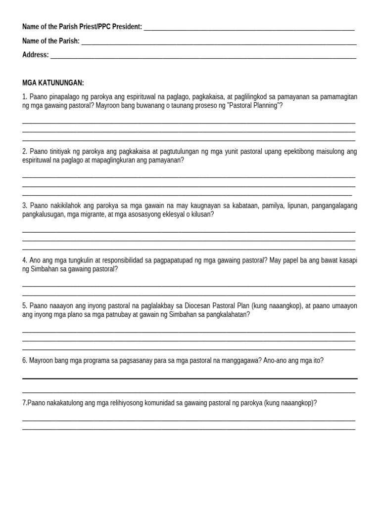 Questionnaire Filipino | PDF