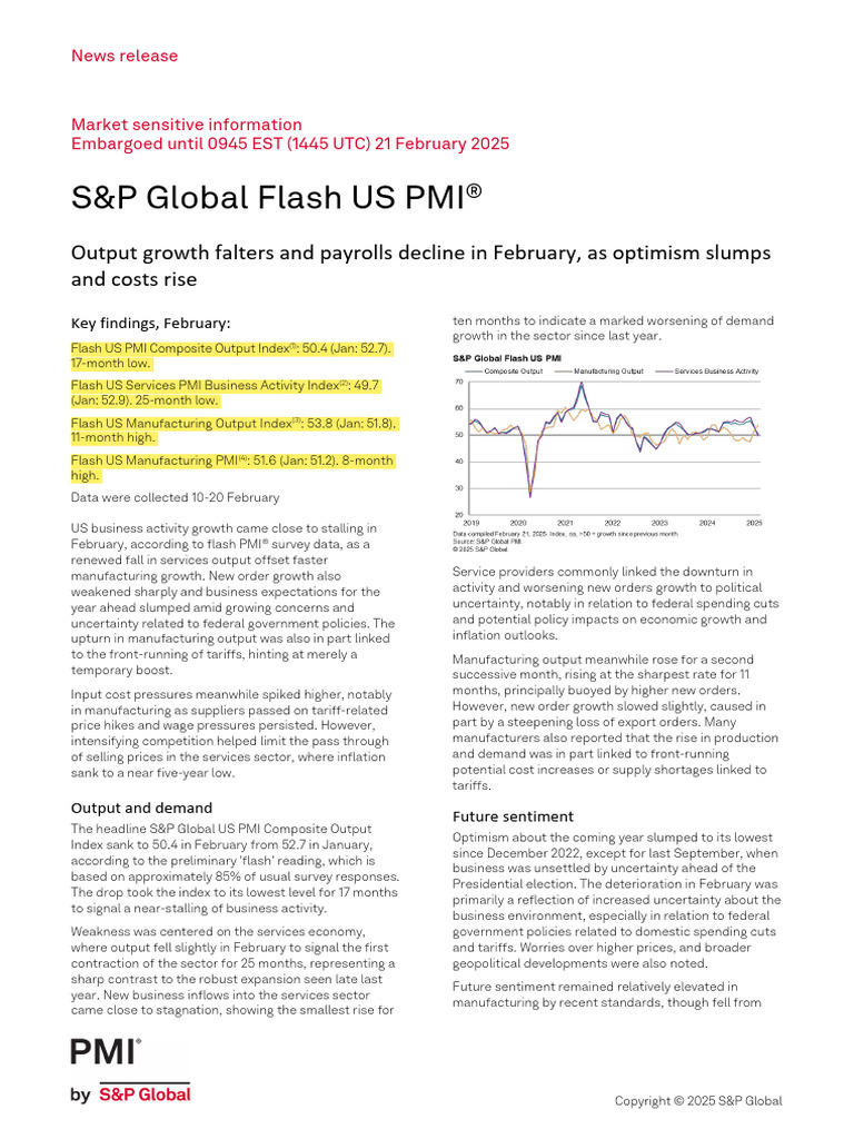 S&P Global Flash US PMI Report | PDF | Inflation | Index (Economics)