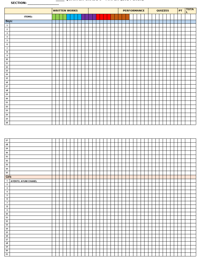 Record Sheet Format | PDF
