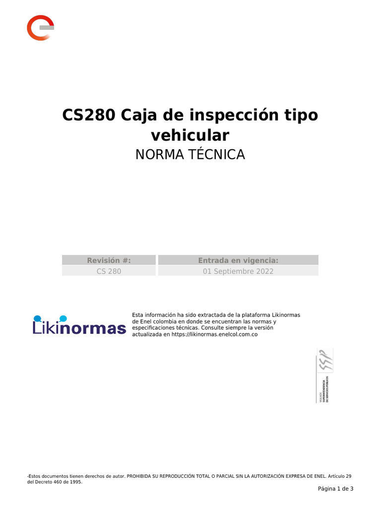 CS280 Caja de Inspección Tipo Vehicular | PDF