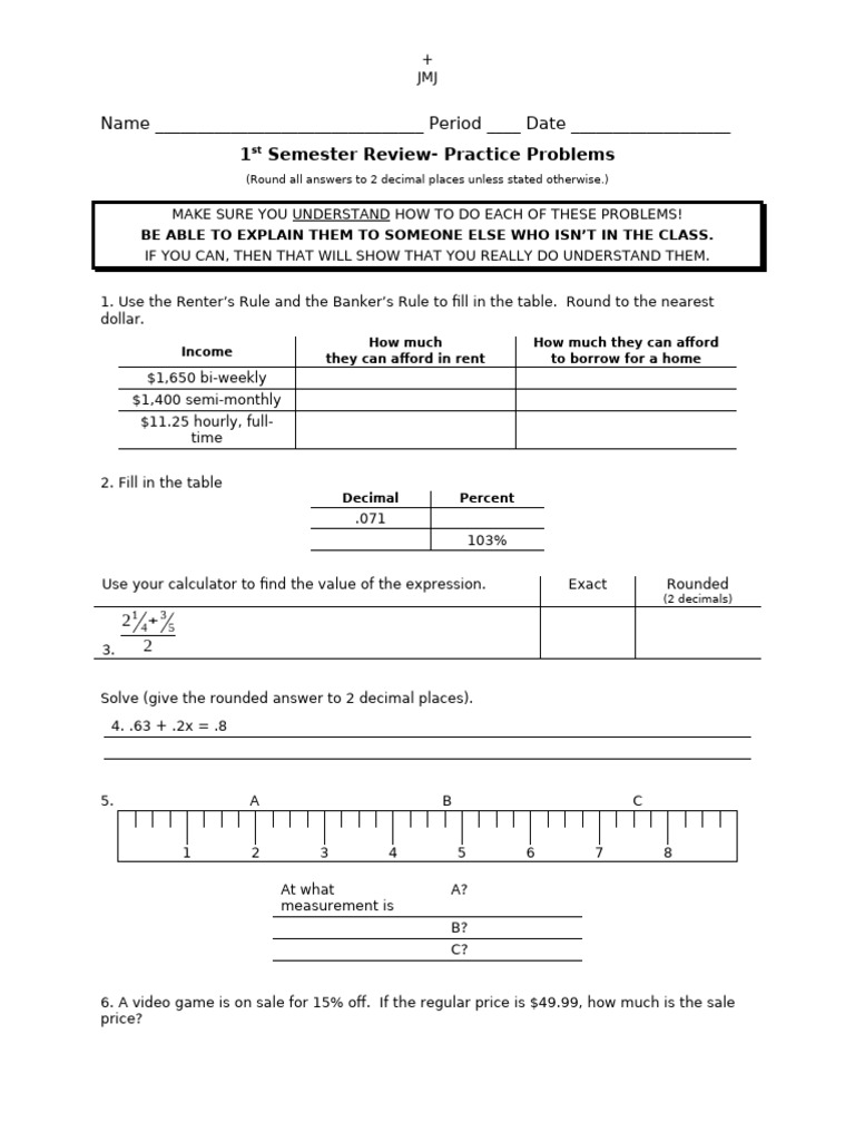 Consumer Math Semester 1 Rev Prob Mendoza | PDF | Annual Percentage ...
