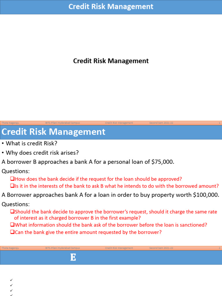Credit Risk Management | PDF | Credit | Finance & Money Management