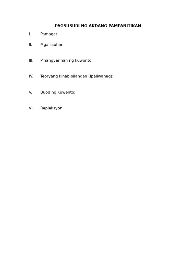 Pagsusuri NG Akdang Pampanitikan | PDF