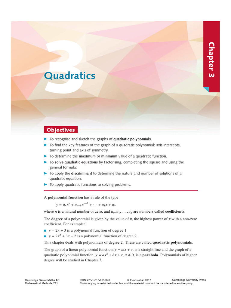 Chapter 3 (1) | PDF | Quadratic Equation | Factorization