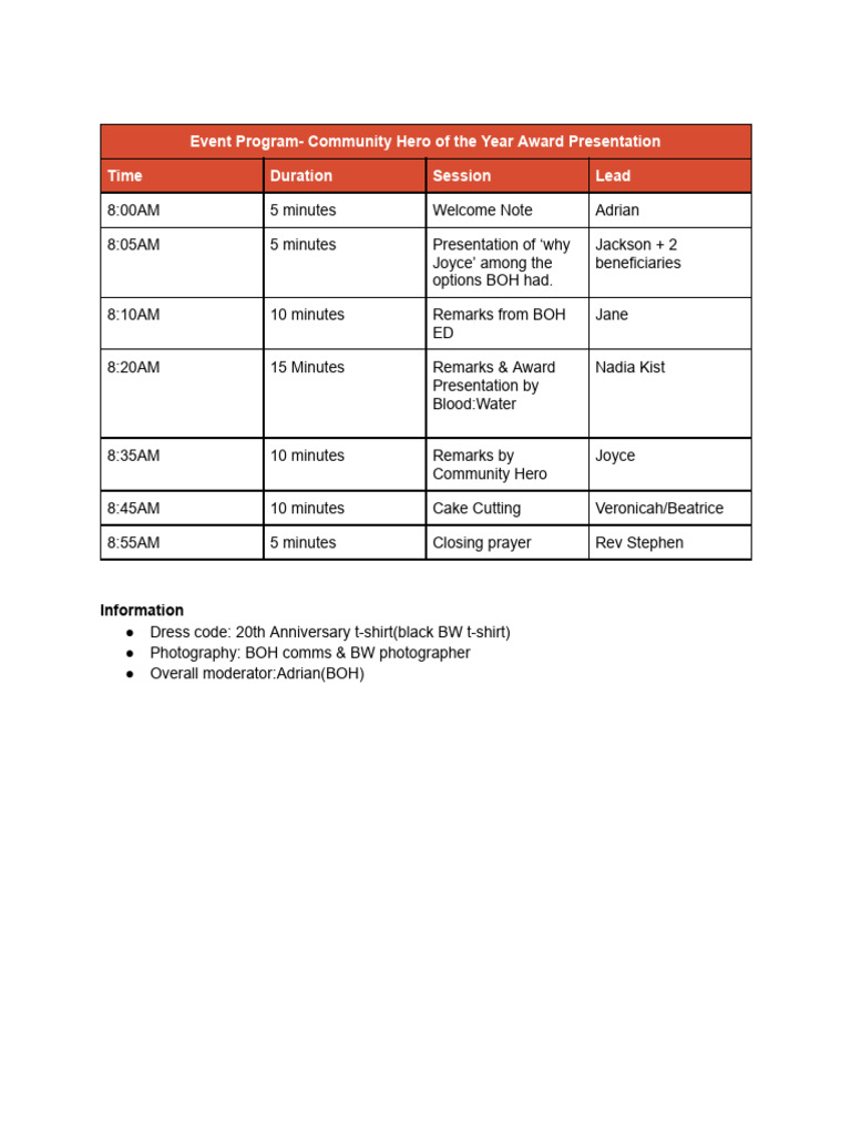 Community Hero Award Program Details | PDF