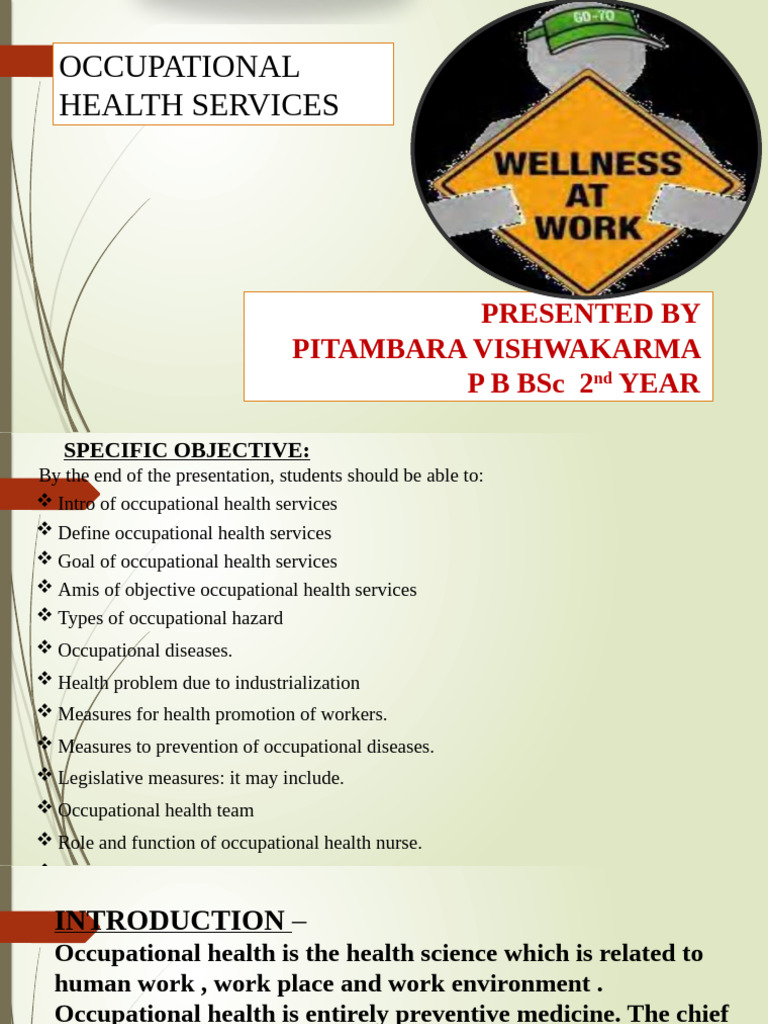 Overview of Occupational Health Services | PDF | Occupational Safety ...