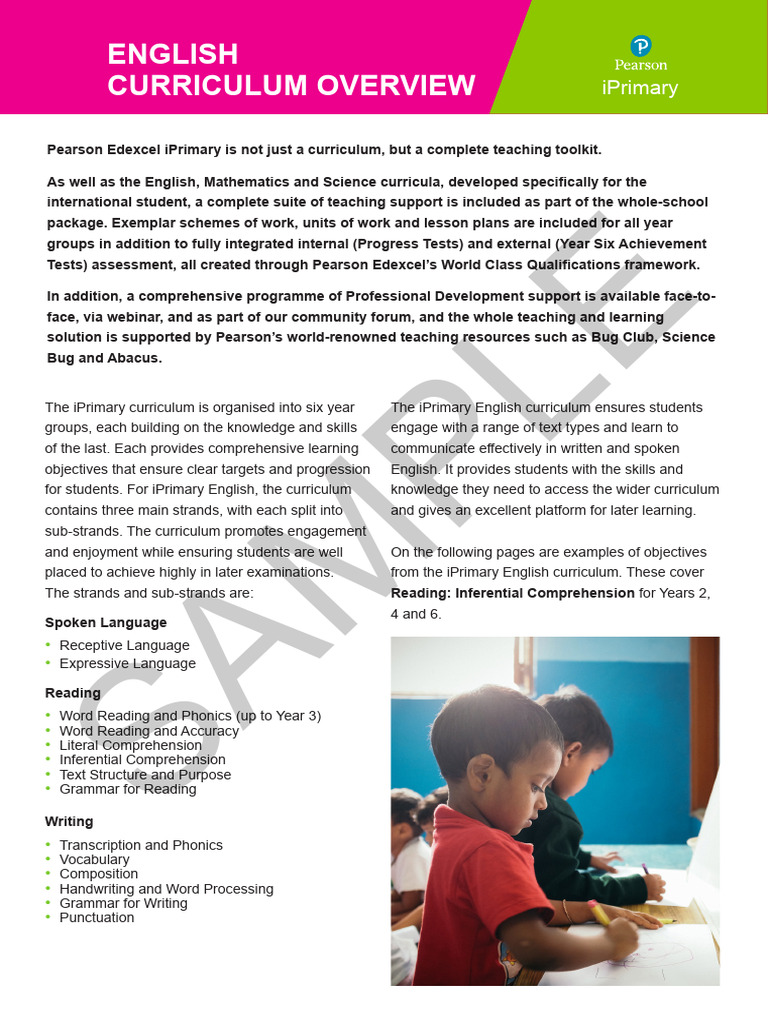 iPrimary English Curriculum Overview | PDF | Curriculum | Reading ...